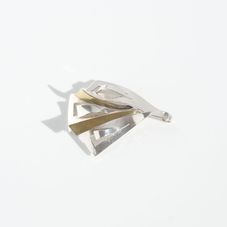 Silver Pendant by Swedish Atelier Borgila, Made Year 1994 For Sale at ...