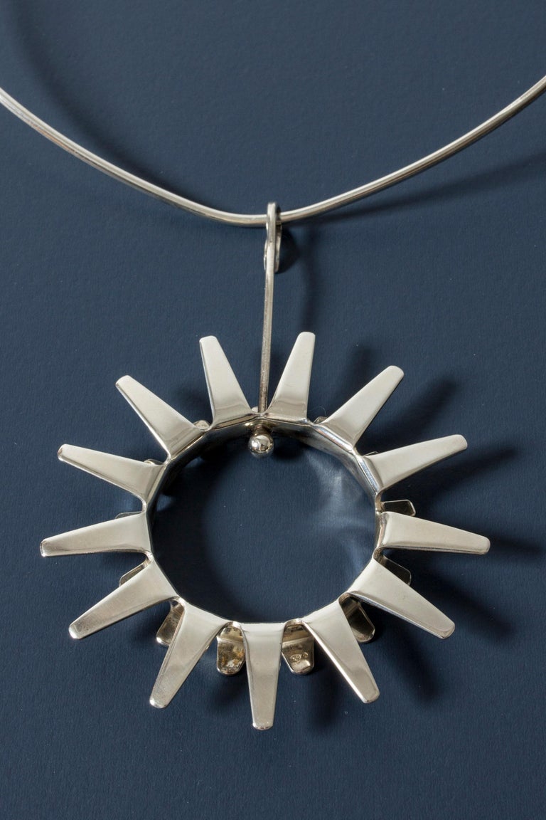 Silver Pendant Collier by Tone Vigeland for Plus, Norway, 1950s For ...