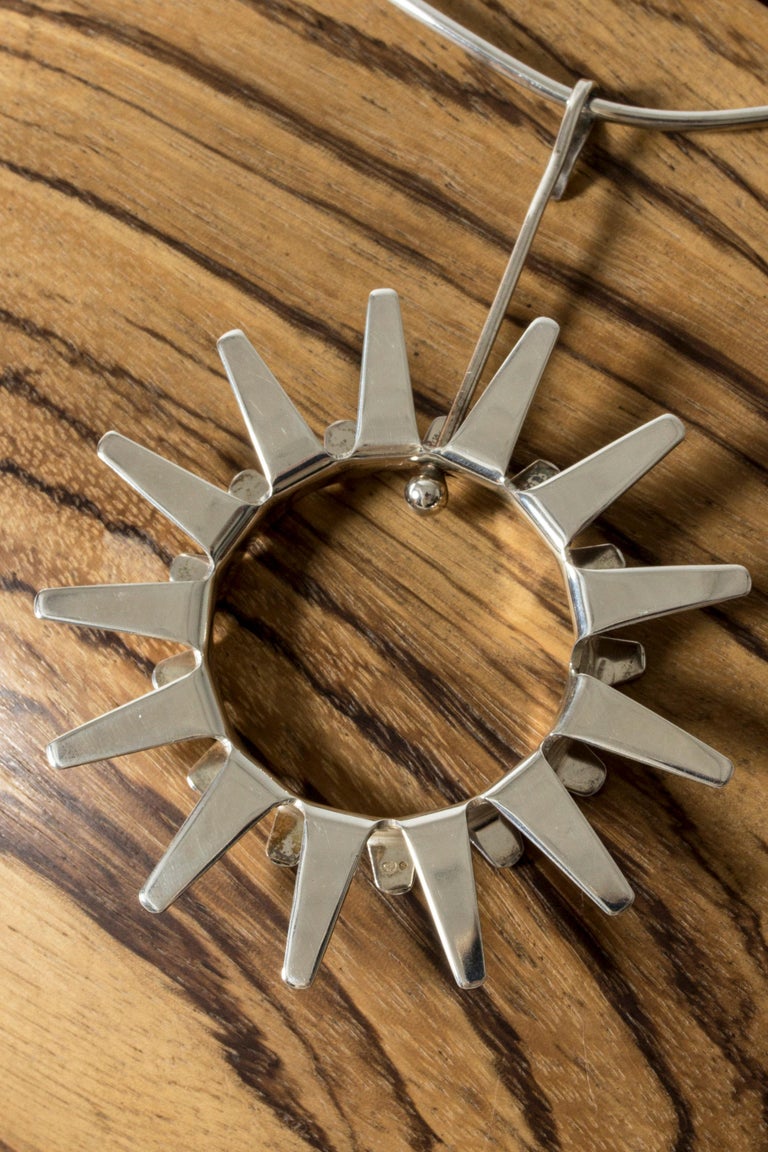 Silver Pendant Collier by Tone Vigeland for Plus, Norway, 1950s For ...