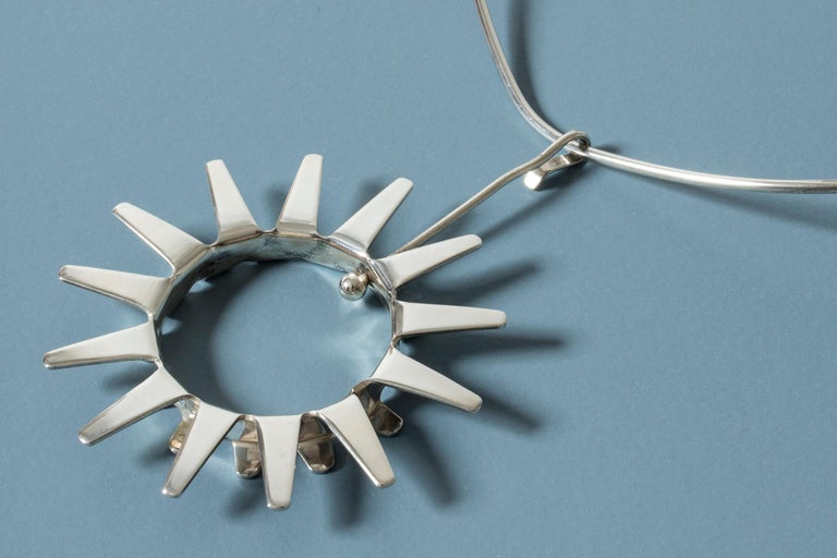 Silver Pendant Collier by Tone Vigeland for Plus, Norway, 1950s For ...