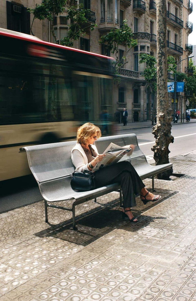 Silver Perforano Bench 90's Outdoor Seating Handmade in Spain For Sale ...