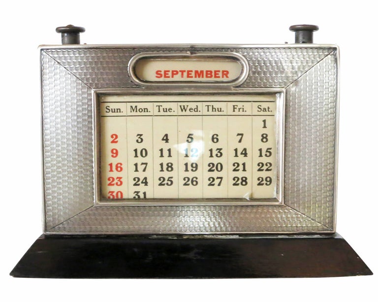 Silver Perpetual Desktop Calendar by W.J. Myatt and Co, circa 1925 For ...