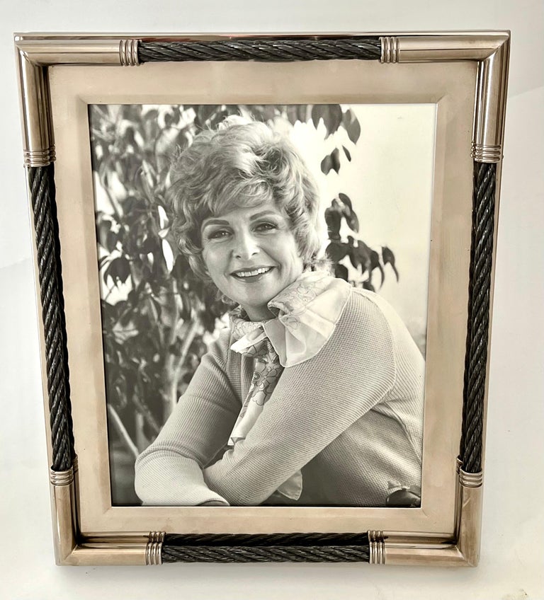 Silver Plate Picture Frame with Woven Cable Details For Sale at 1stDibs