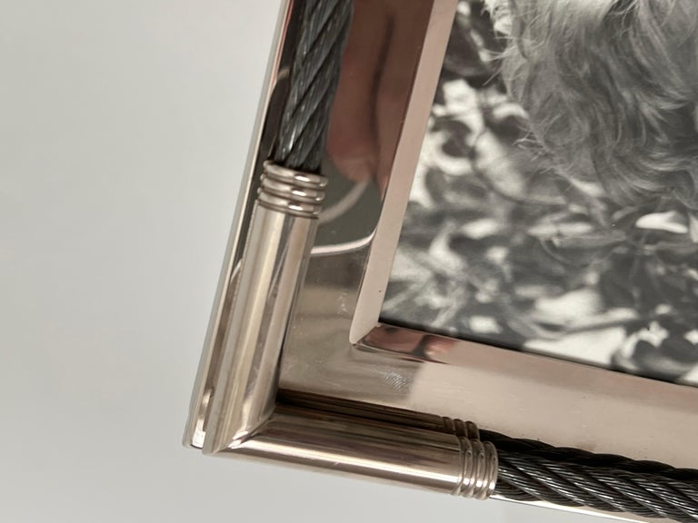 Silver Plate Picture Frame with Woven Cable Details For Sale at 1stDibs