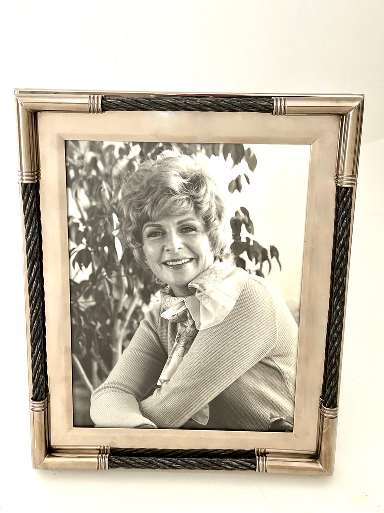 Silver Plate Picture Frame with Woven Cable Details For Sale at 1stDibs