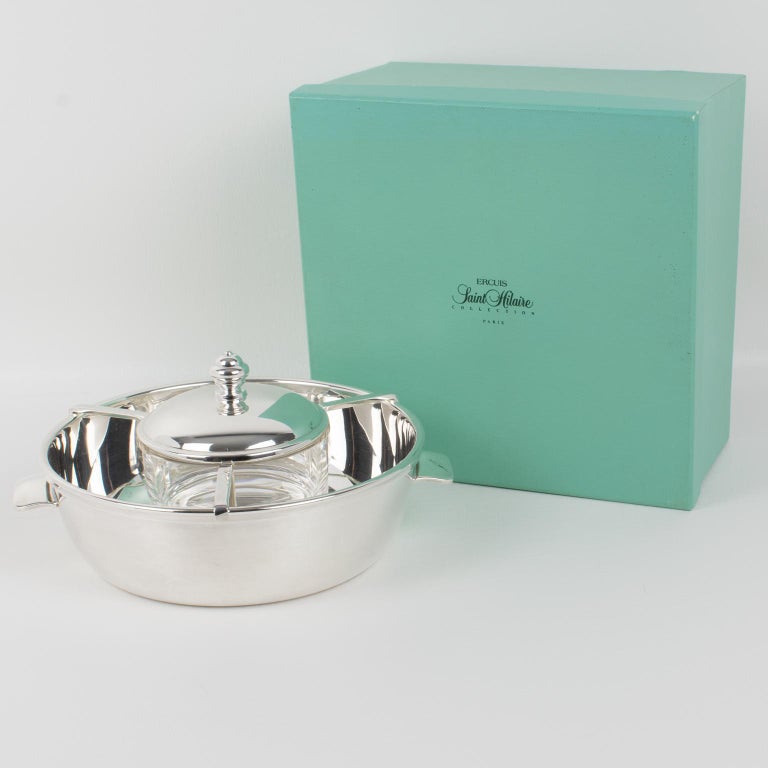 Silver Plate and Crystal Caviar Bowl Dish Server by Ercuis, Paris at ...
