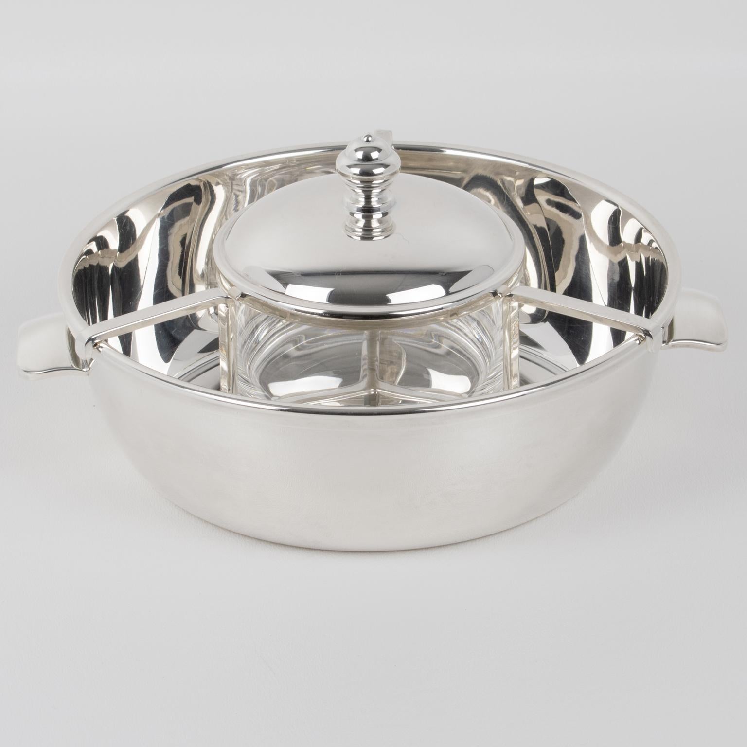 Silver Plate and Crystal Caviar Bowl Dish Server by Ercuis, Paris at ...