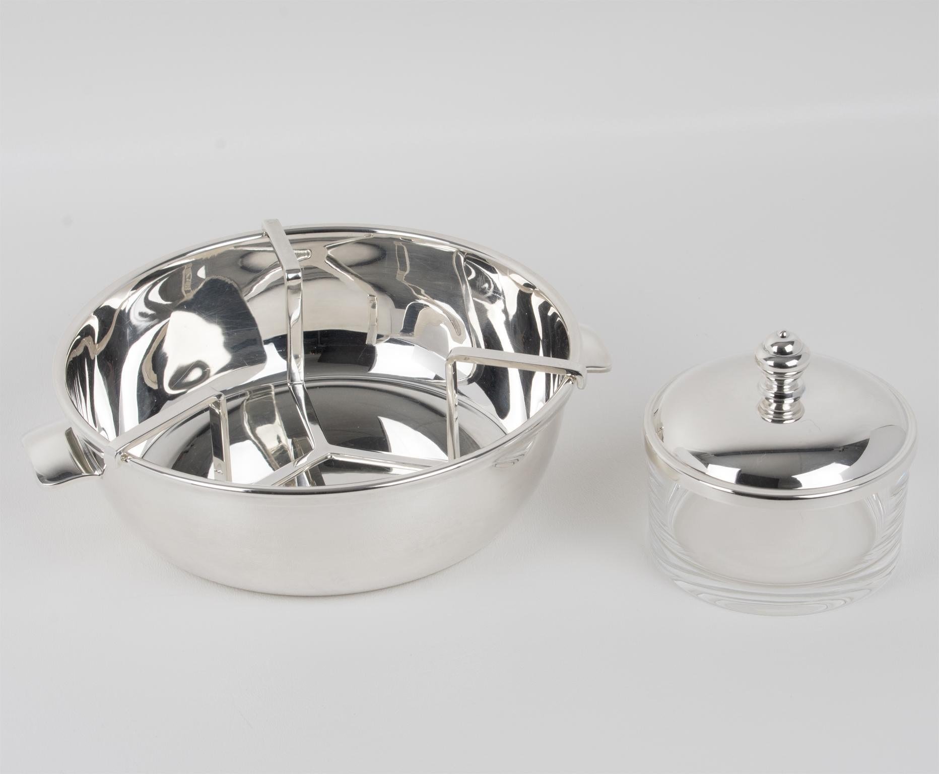 Silver Plate and Crystal Caviar Bowl Dish Server by Ercuis, Paris at ...