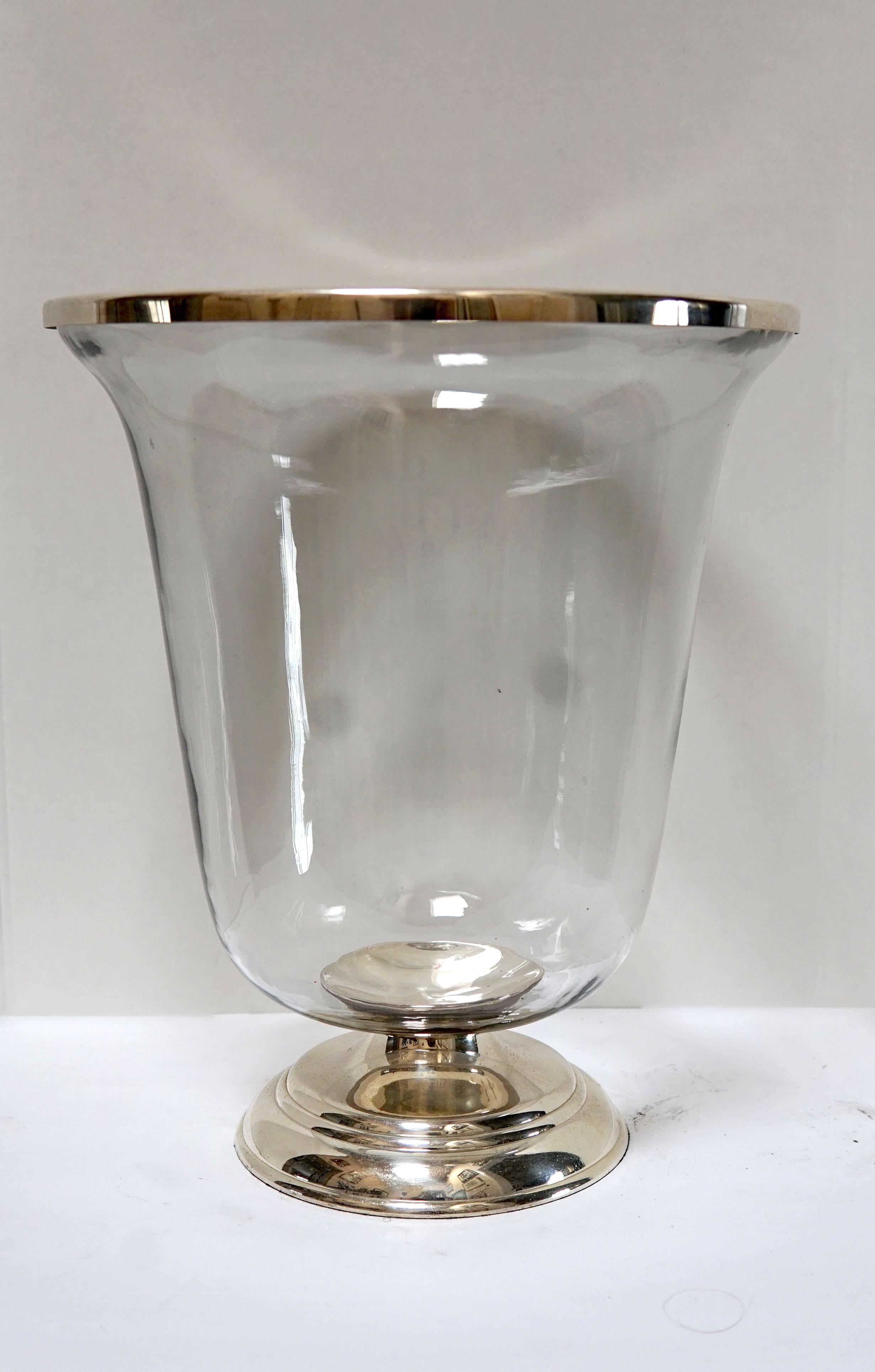 Silver Plate and Glass Monumental Pedestal Vase at 1stDibs | plastic ...