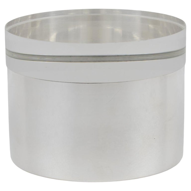 Silver Plate and Lucite Round Box by Debladis, Paris For Sale at 1stDibs
