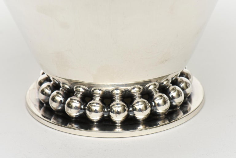 Silver-Plate Beaded Vessel, Bowl And Serving Piece with Flower Pod Lid ...