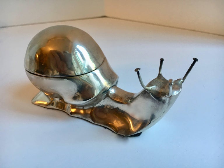 Silver Plate Box in the Form of a Snail at 1stDibs