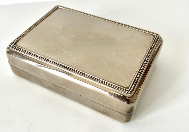 Silver Plate Box with Blue Interior For Sale at 1stDibs