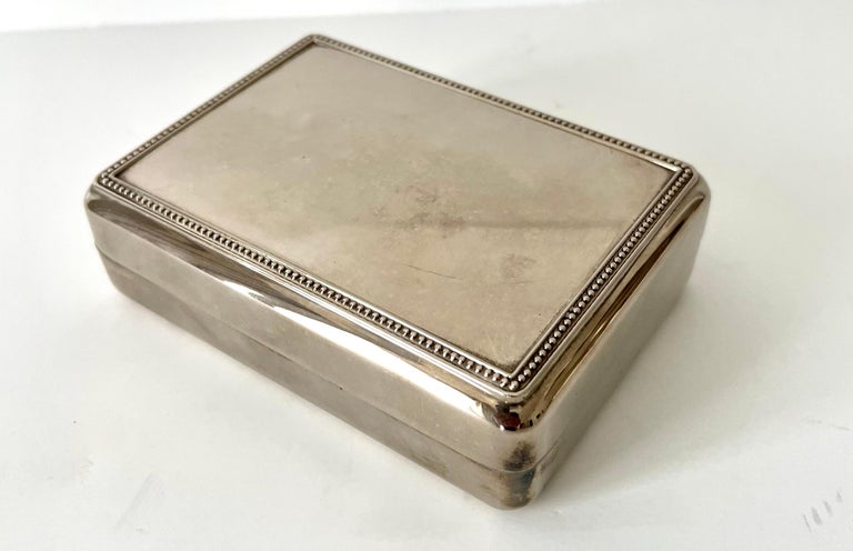 Silver Plate Box with Blue Interior For Sale at 1stDibs