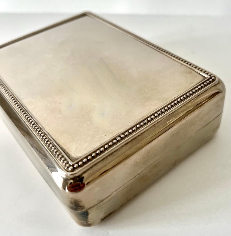 Silver Plate Box with Blue Interior For Sale at 1stDibs