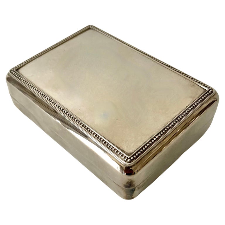 Silver Plate Box with Blue Interior For Sale at 1stDibs