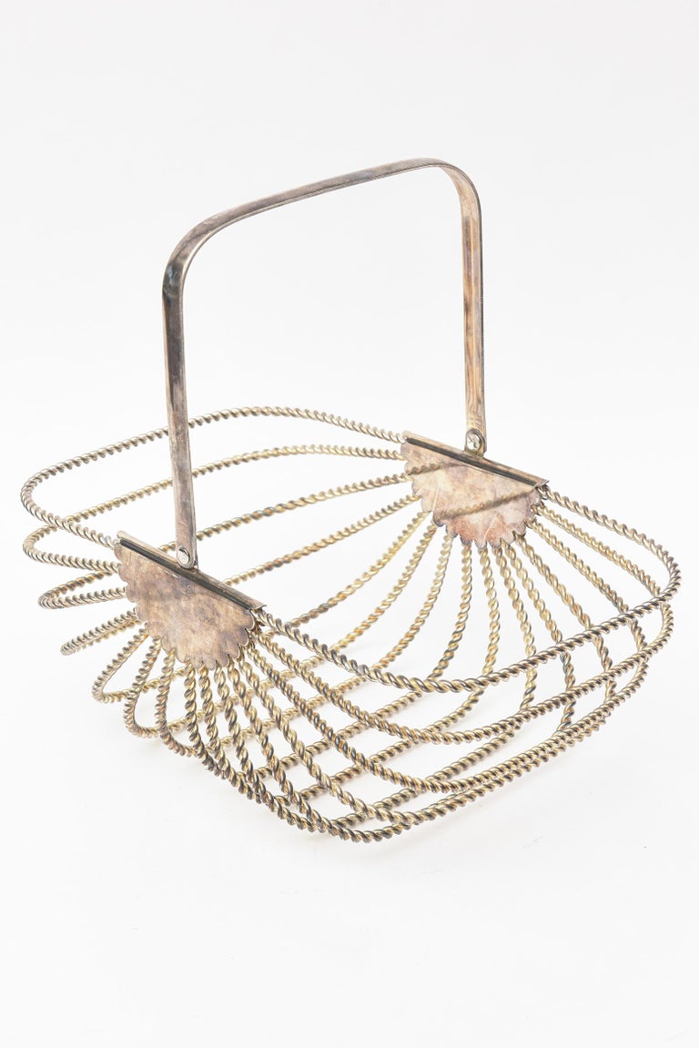 Silver-Plate Bread Basket Vintage Barware at 1stDibs