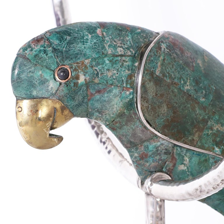 Silver Plate Candelabrum with Parrot For Sale at 1stDibs