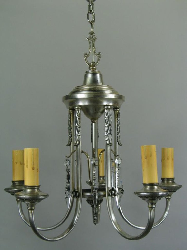 Silver Plate Chandelier, circa 1910 For Sale at 1stDibs