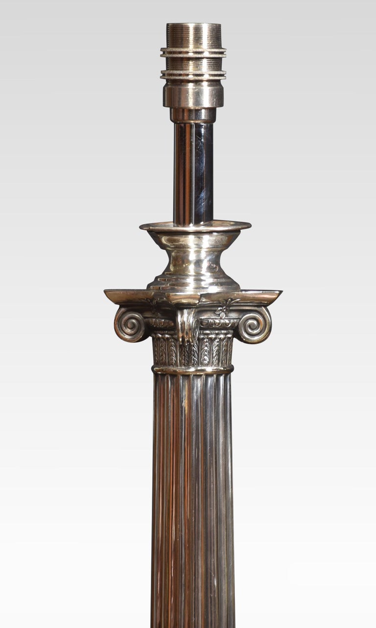 Silver Plate Corinthian Column Table Lamp at 1stDibs
