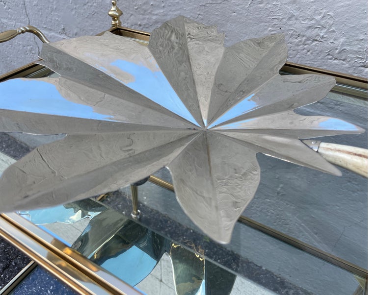 Silver Plate Maple Leaf Serving Dish with Bone Handle at 1stDibs