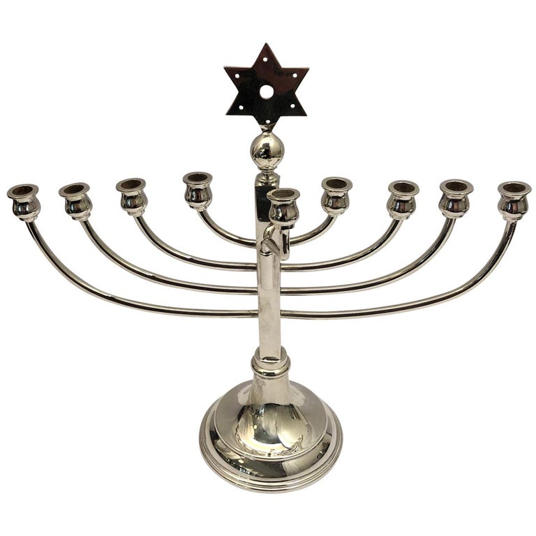 Silver Plate Menora For Sale at 1stDibs