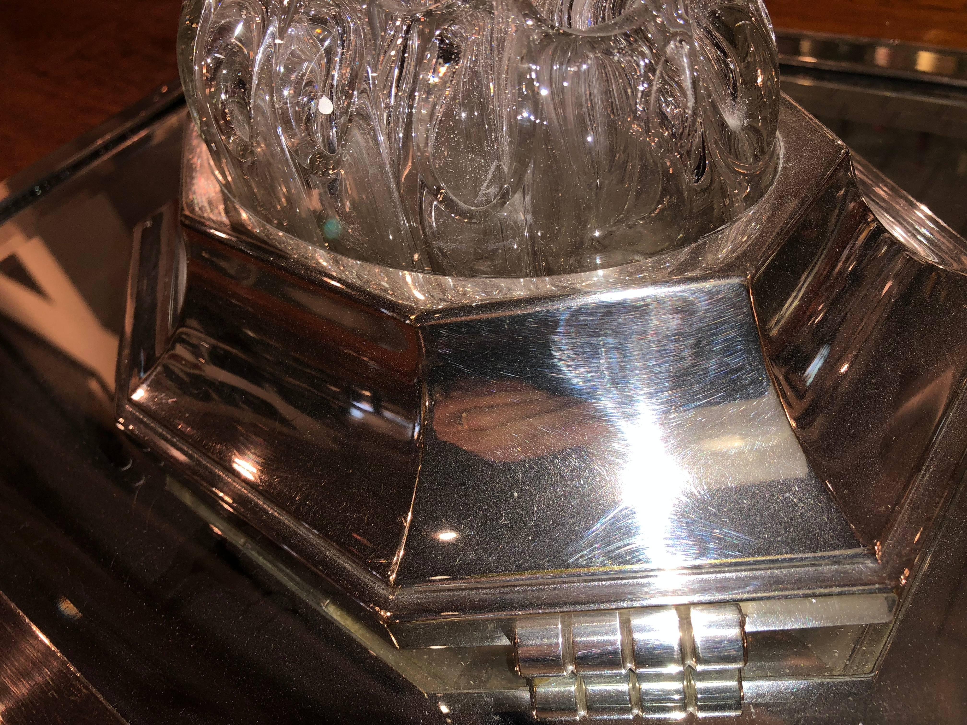 Silver Plate Modernist Mirror Tray and Floral Display at 1stDibs ...