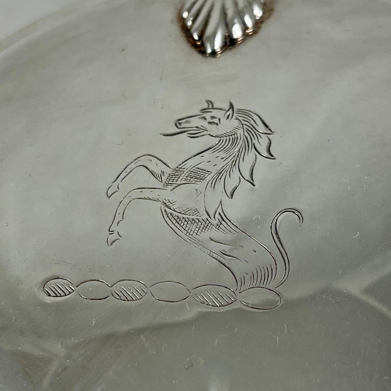 Silver Plate Silent Butler Table Crumber with Hidden Lucite Brush For ...