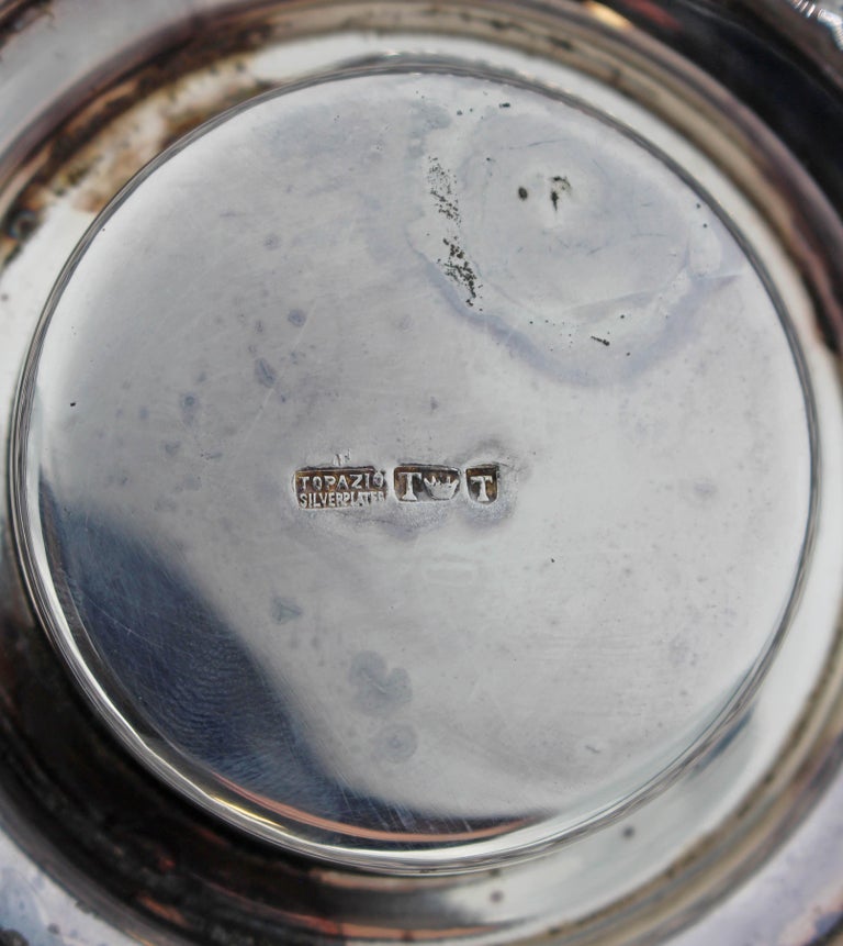 Circa 1890s Silver-Plated and Cut Glass Wine or Water Flagon by Topázio ...