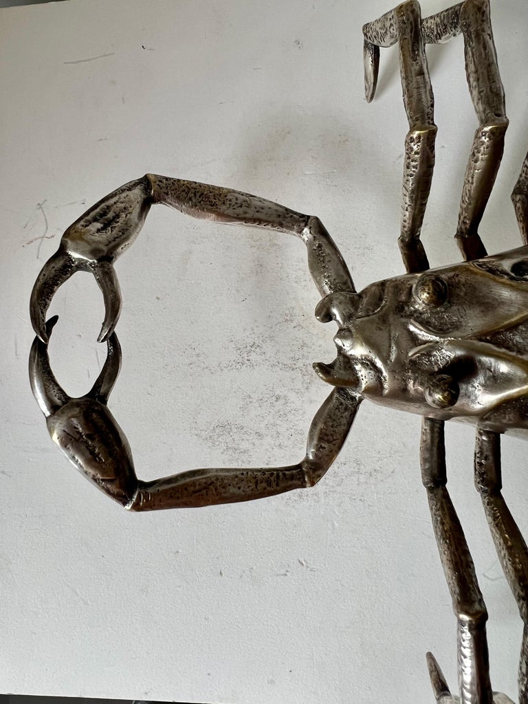 Silver Plated and Horn Scorpion Sculpture For Sale at 1stDibs