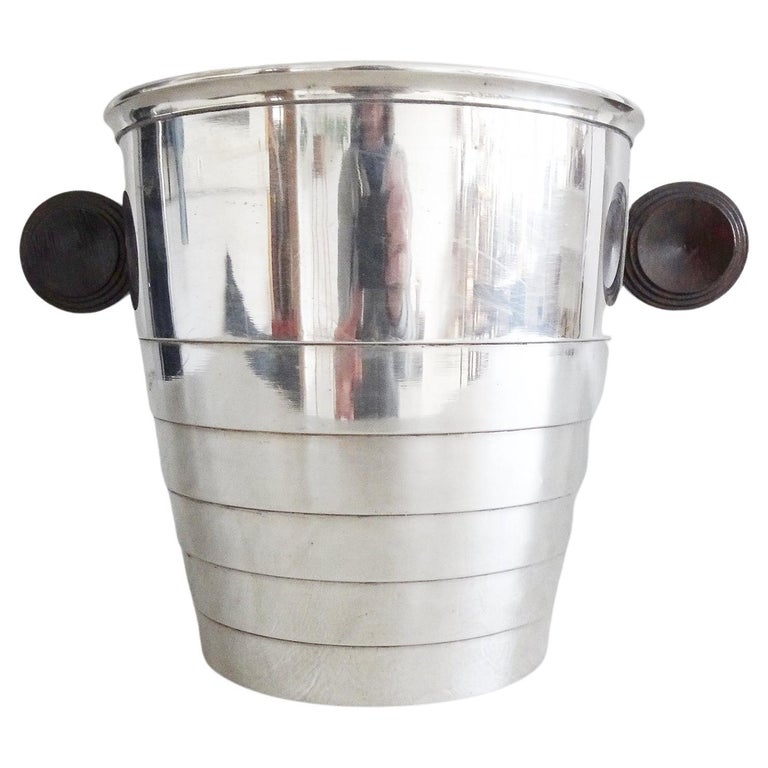 Silver-Plated Art Deco Champagne Cooler For Sale at 1stDibs