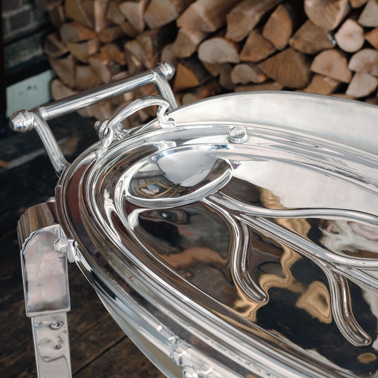 Silver Plated Art Deco Serving Trolley For Sale at 1stDibs