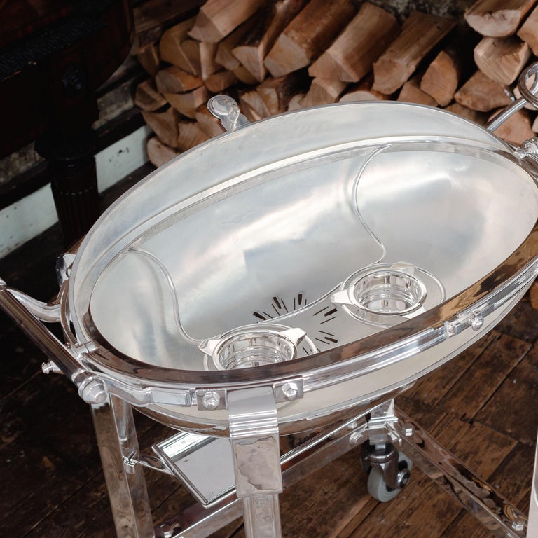 Silver Plated Art Deco Serving Trolley For Sale at 1stDibs