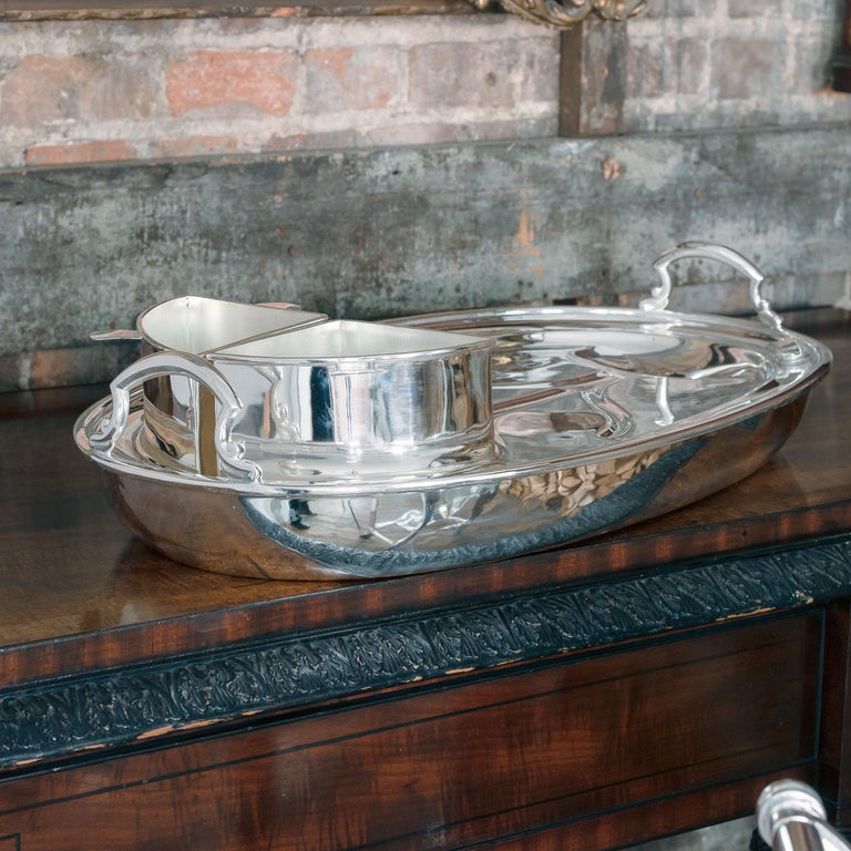 Silver Plated Art Deco Serving Trolley For Sale at 1stDibs