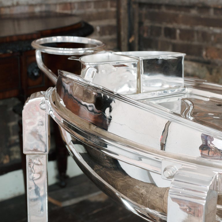 Silver Plated Art Deco Serving Trolley For Sale at 1stDibs