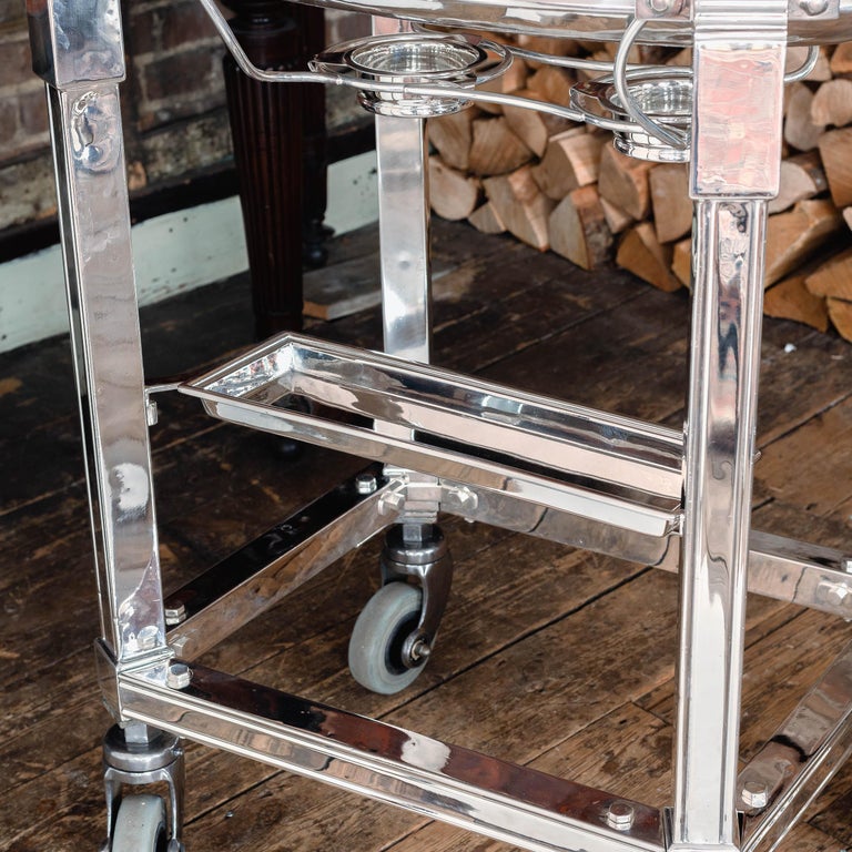 Silver Plated Art Deco Serving Trolley For Sale at 1stDibs