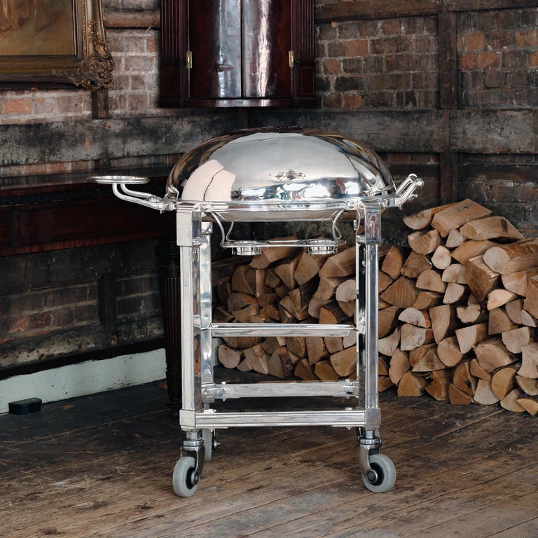 Silver Plated Art Deco Serving Trolley For Sale at 1stDibs