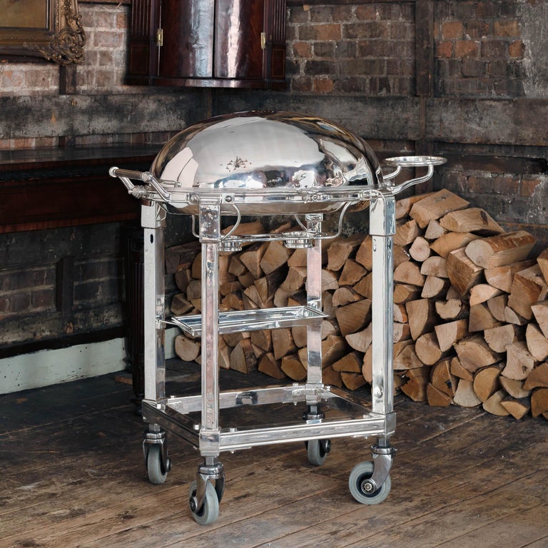 Silver Plated Art Deco Serving Trolley For Sale at 1stDibs