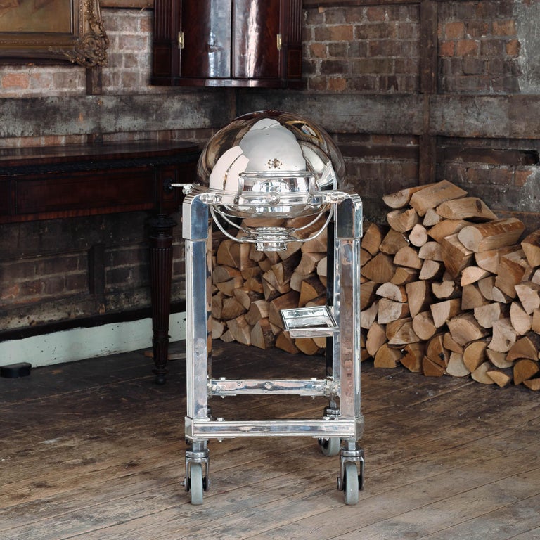 Silver Plated Art Deco Serving Trolley For Sale at 1stDibs
