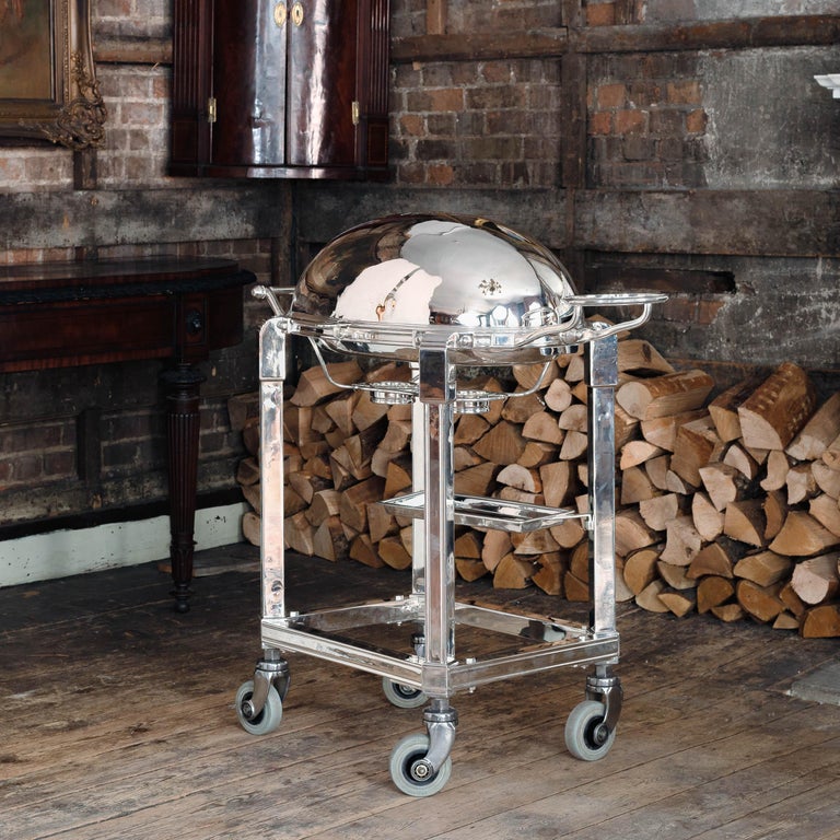 Silver Plated Art Deco Serving Trolley For Sale at 1stDibs