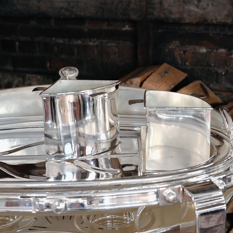 Silver Plated Art Deco Serving Trolley For Sale at 1stDibs
