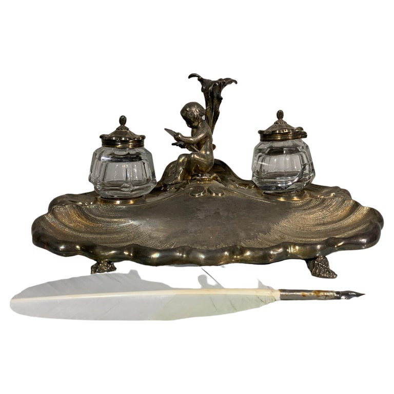 Silver Plated Bronze Inwell, Charles X For Sale at 1stDibs