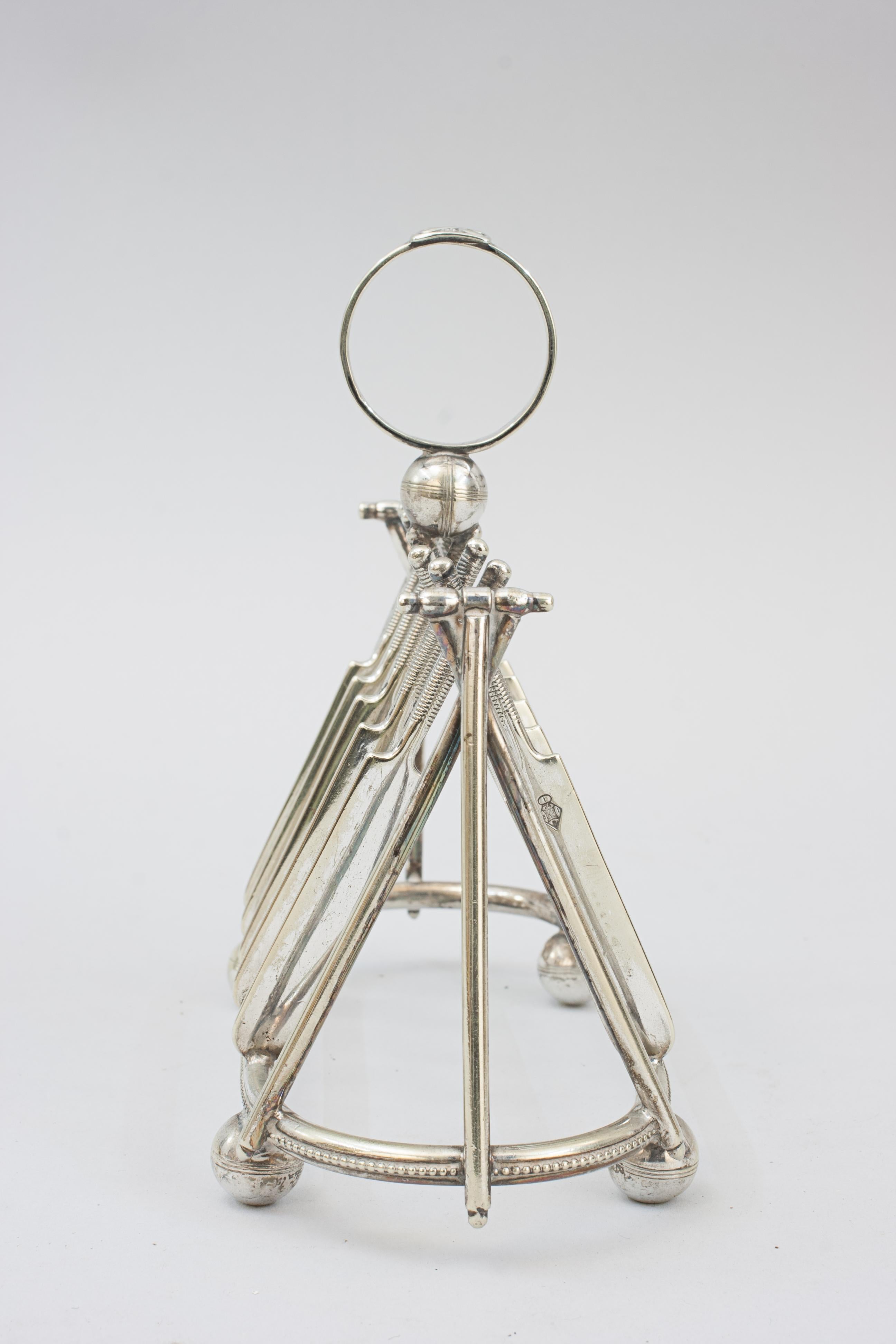 Silver Plated Cricket Toast Rack For Sale at 1stDibs