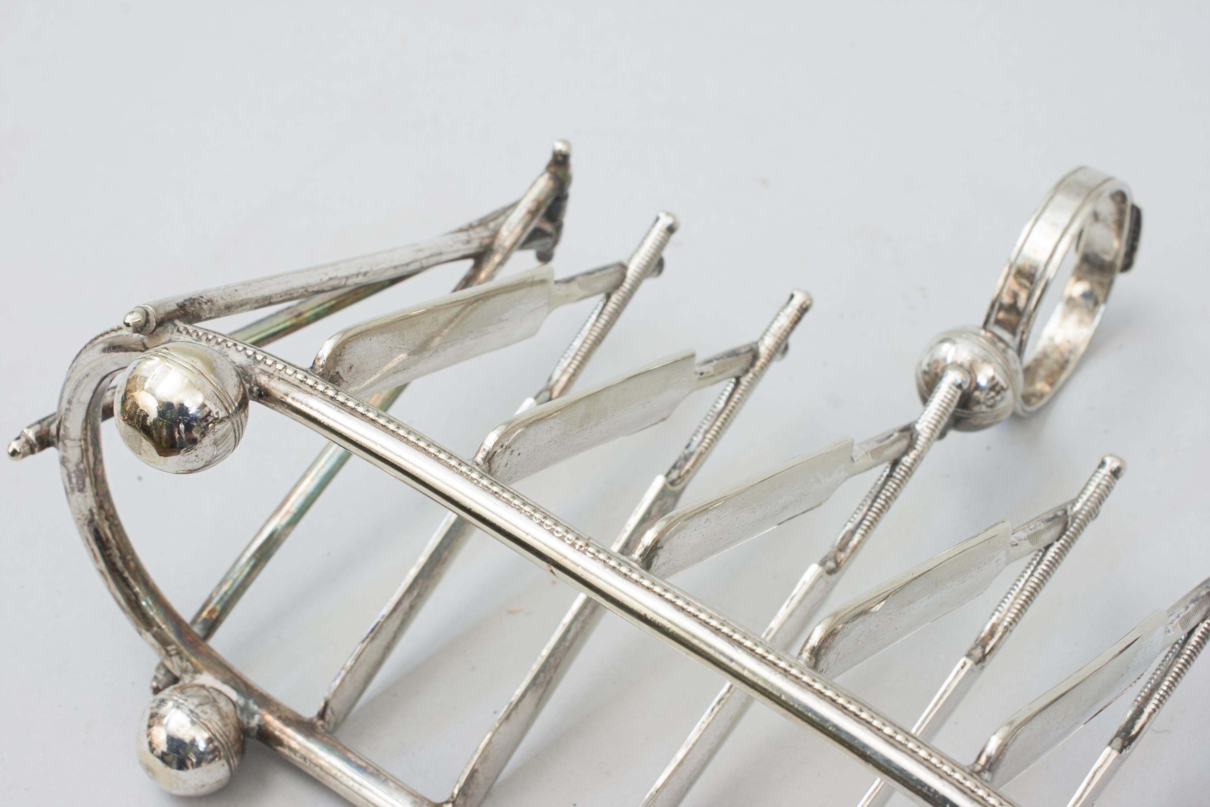 Silver Plated Cricket Toast Rack For Sale at 1stDibs