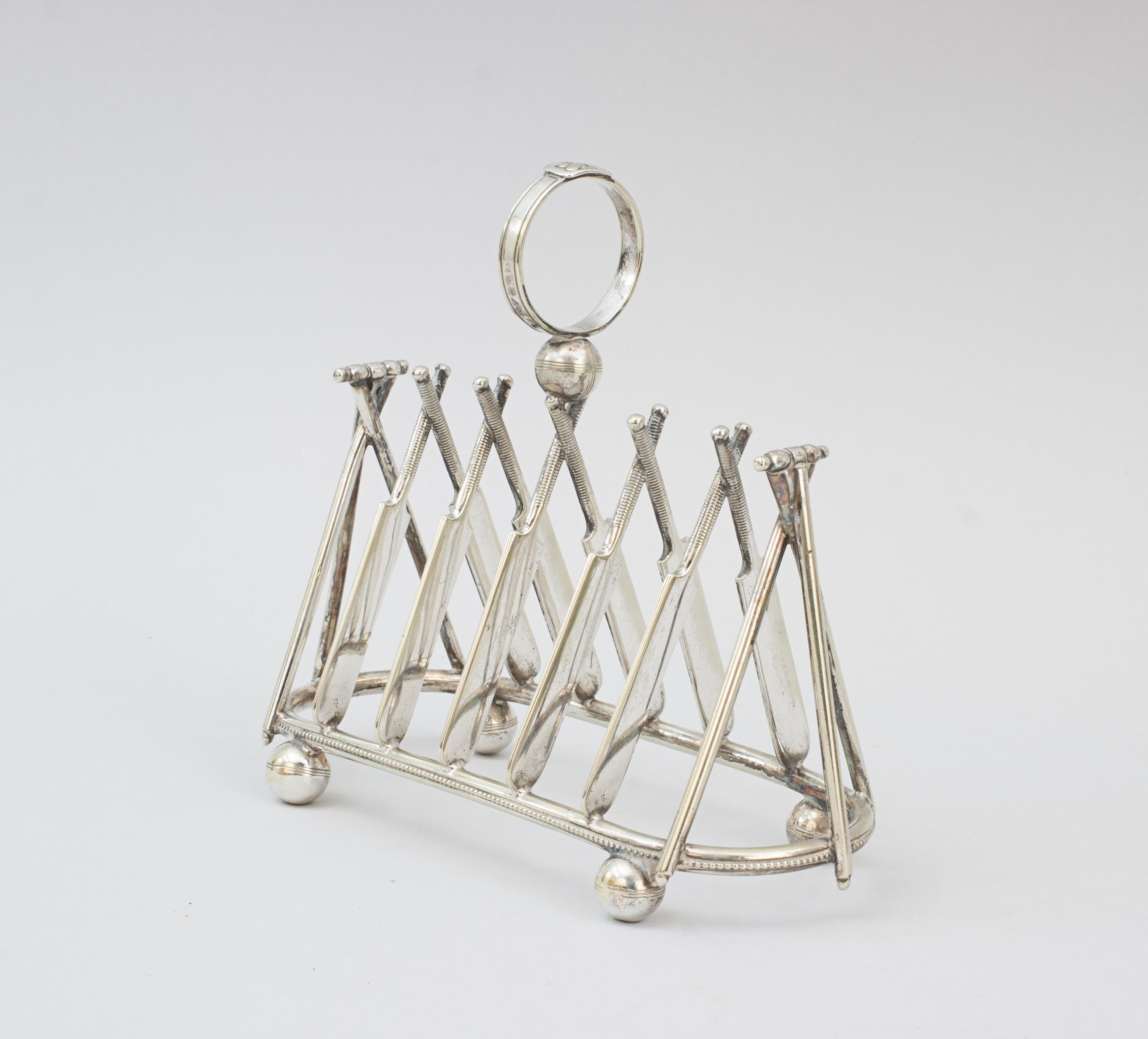 Silver Plated Cricket Toast Rack For Sale at 1stDibs