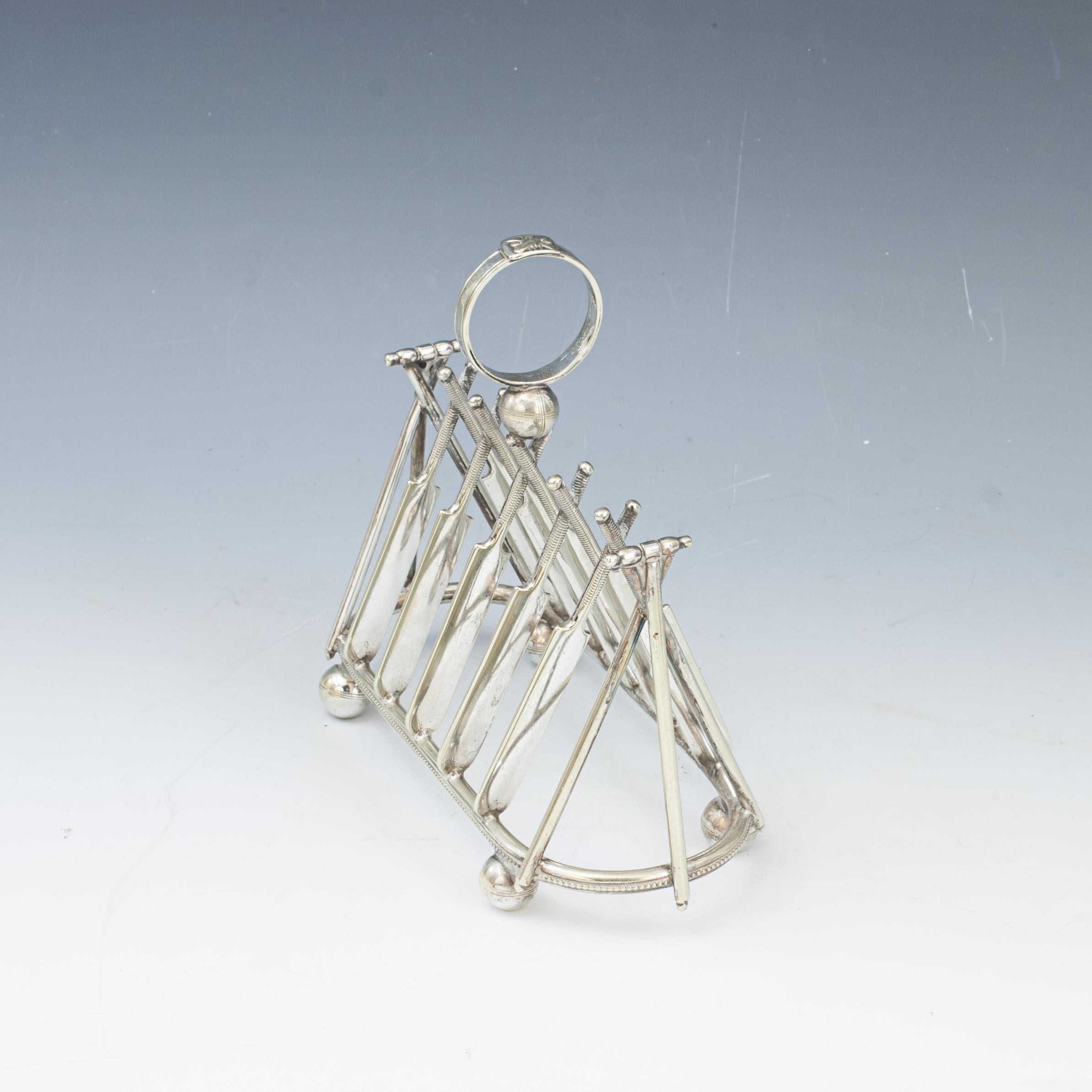 Silver Plated Cricket Toast Rack For Sale at 1stDibs