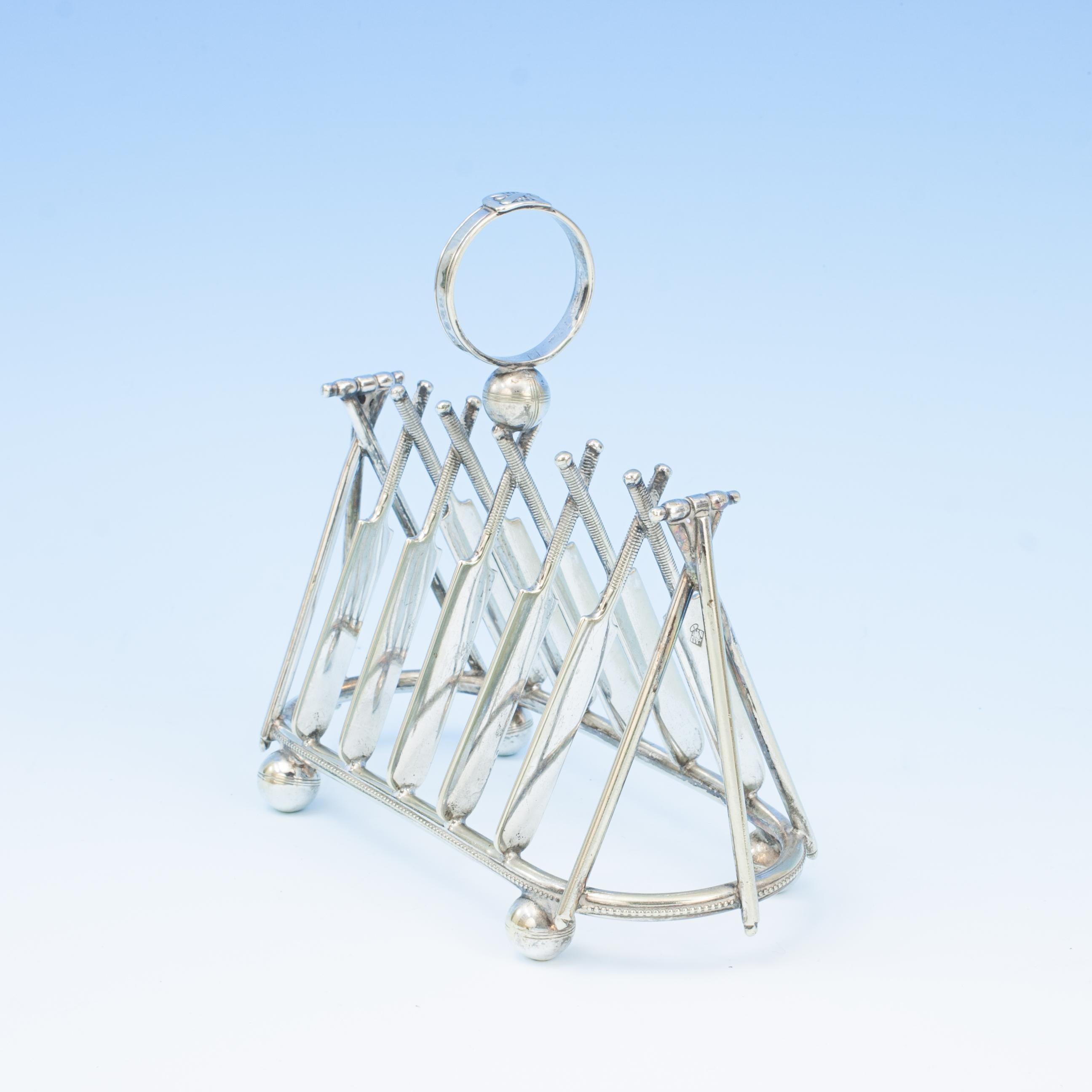 Silver Plated Cricket Toast Rack For Sale at 1stDibs
