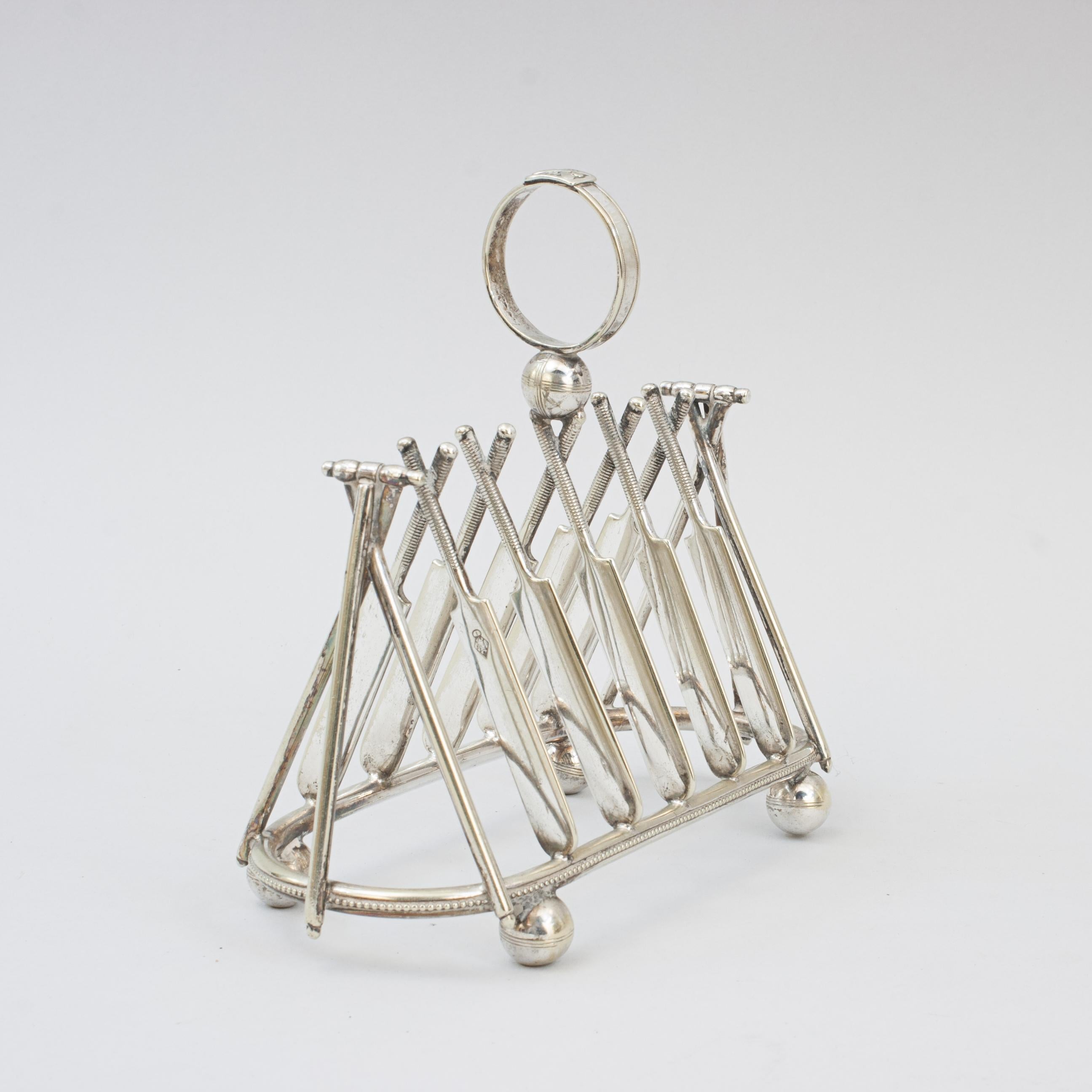 Silver Plated Cricket Toast Rack For Sale at 1stDibs