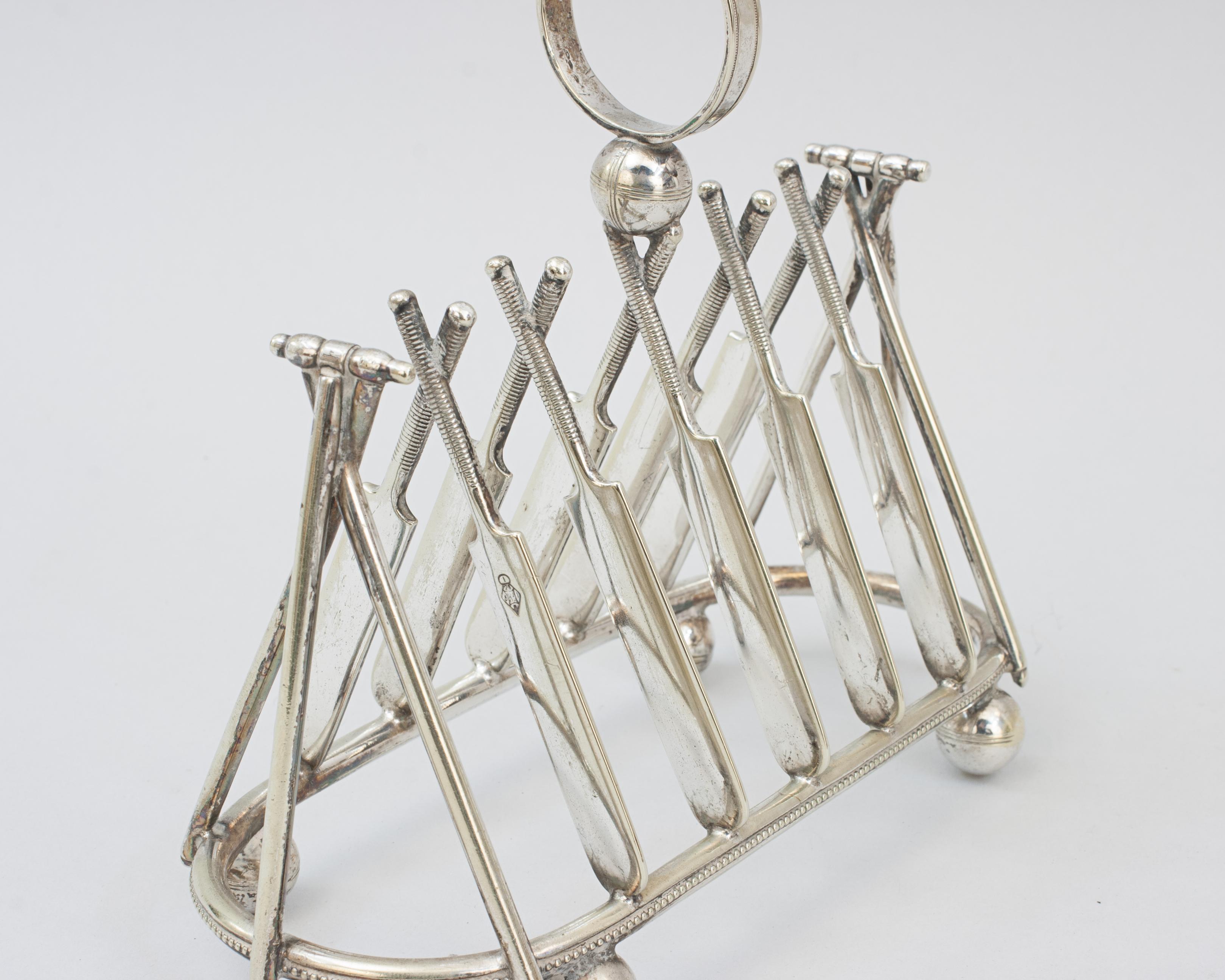 Silver Plated Cricket Toast Rack For Sale at 1stDibs
