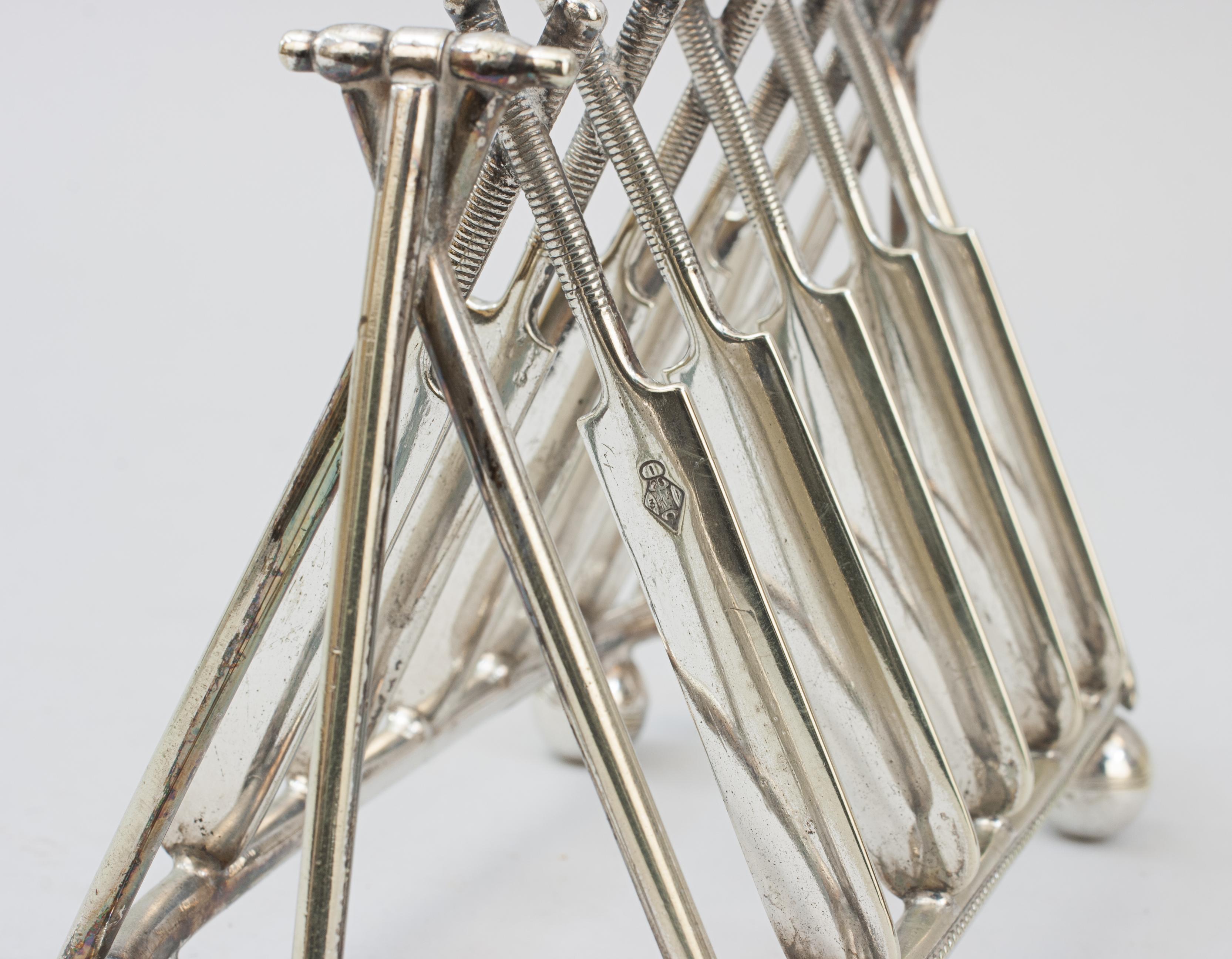 Silver Plated Cricket Toast Rack For Sale at 1stDibs
